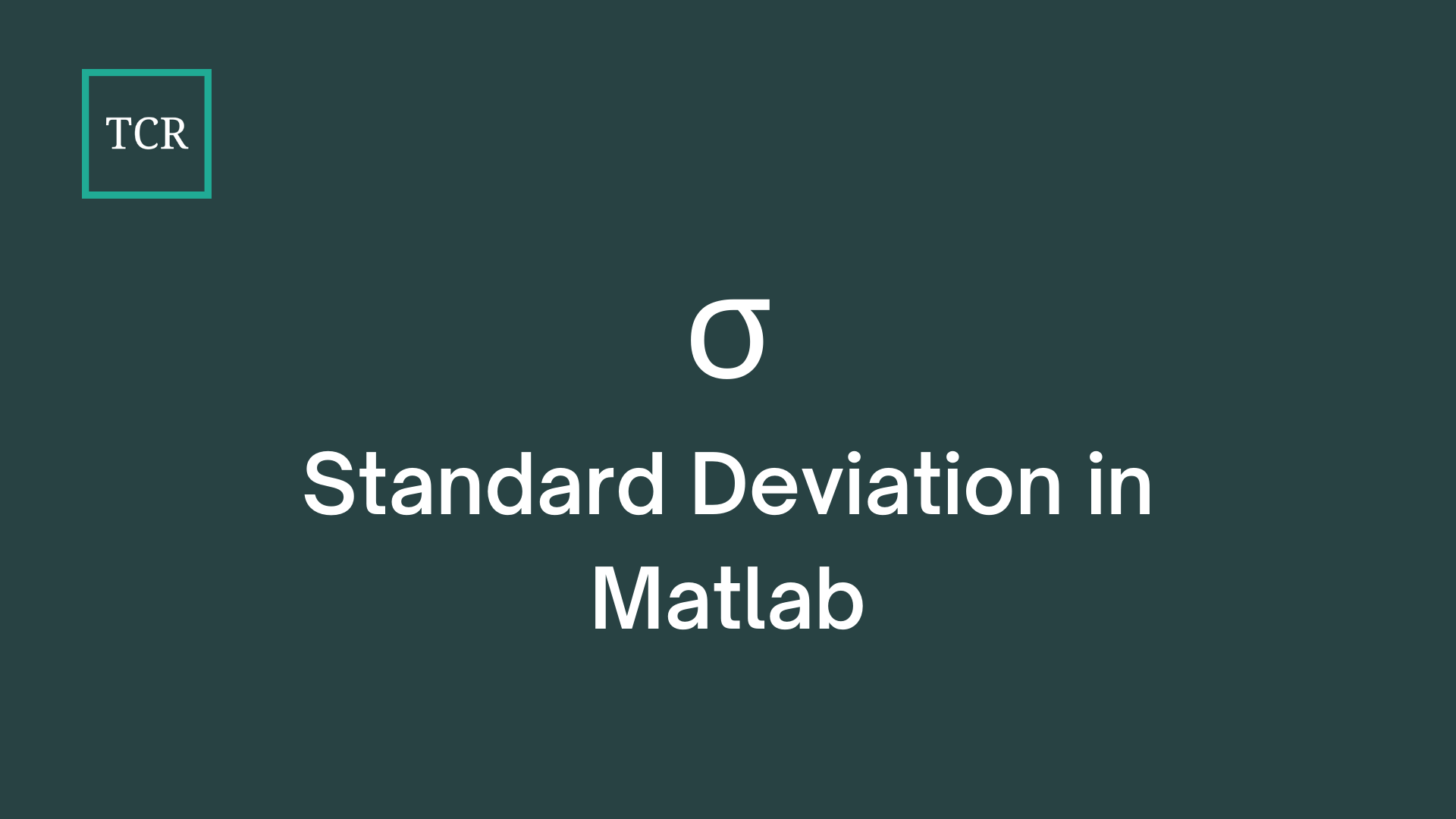 Standard Deviation In Matlab Syntax And Example